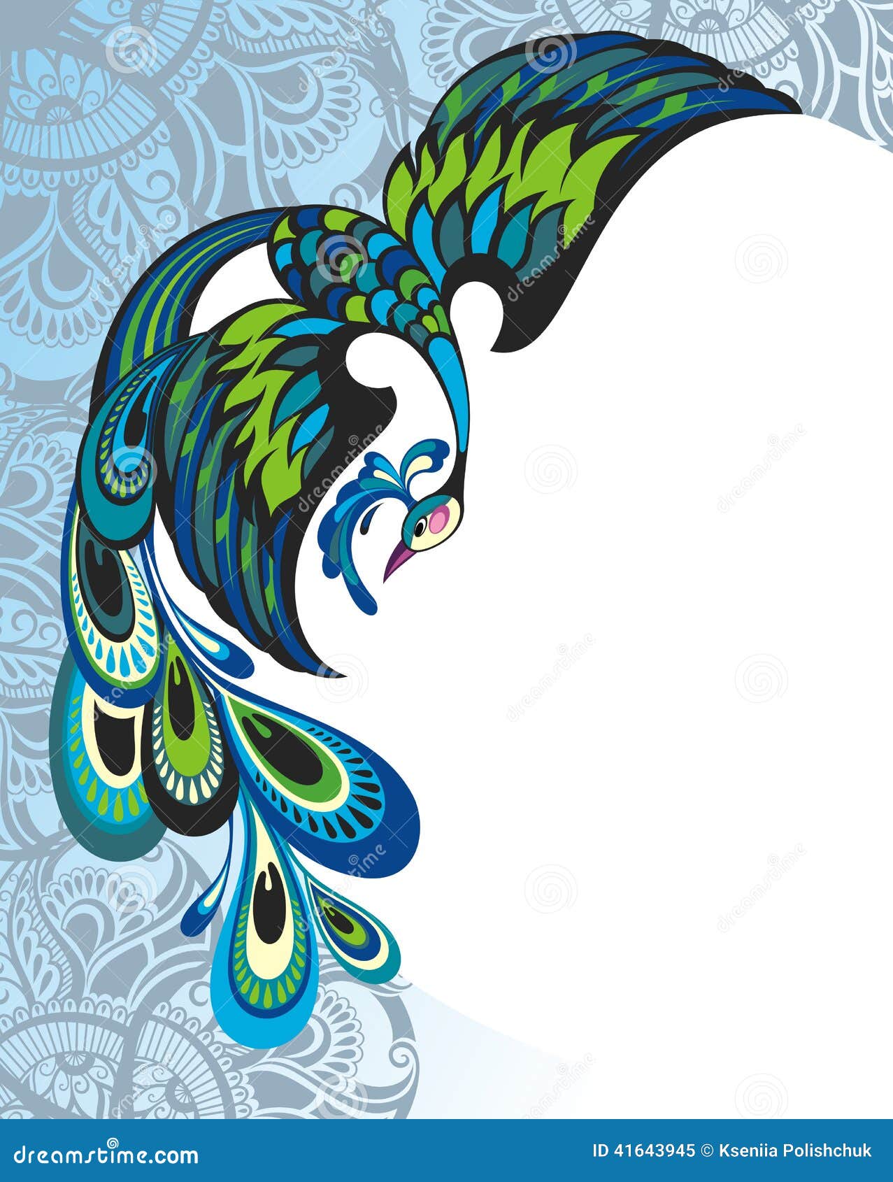 Peacock stock vector. Illustration of blue, summer, elegant - 41643945