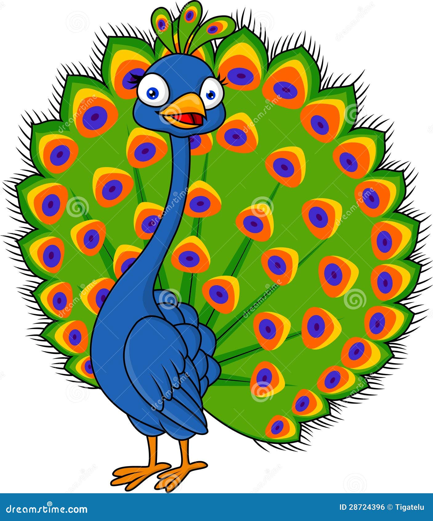 Peacock cartoon stock vector. Illustration of background - 28724396
