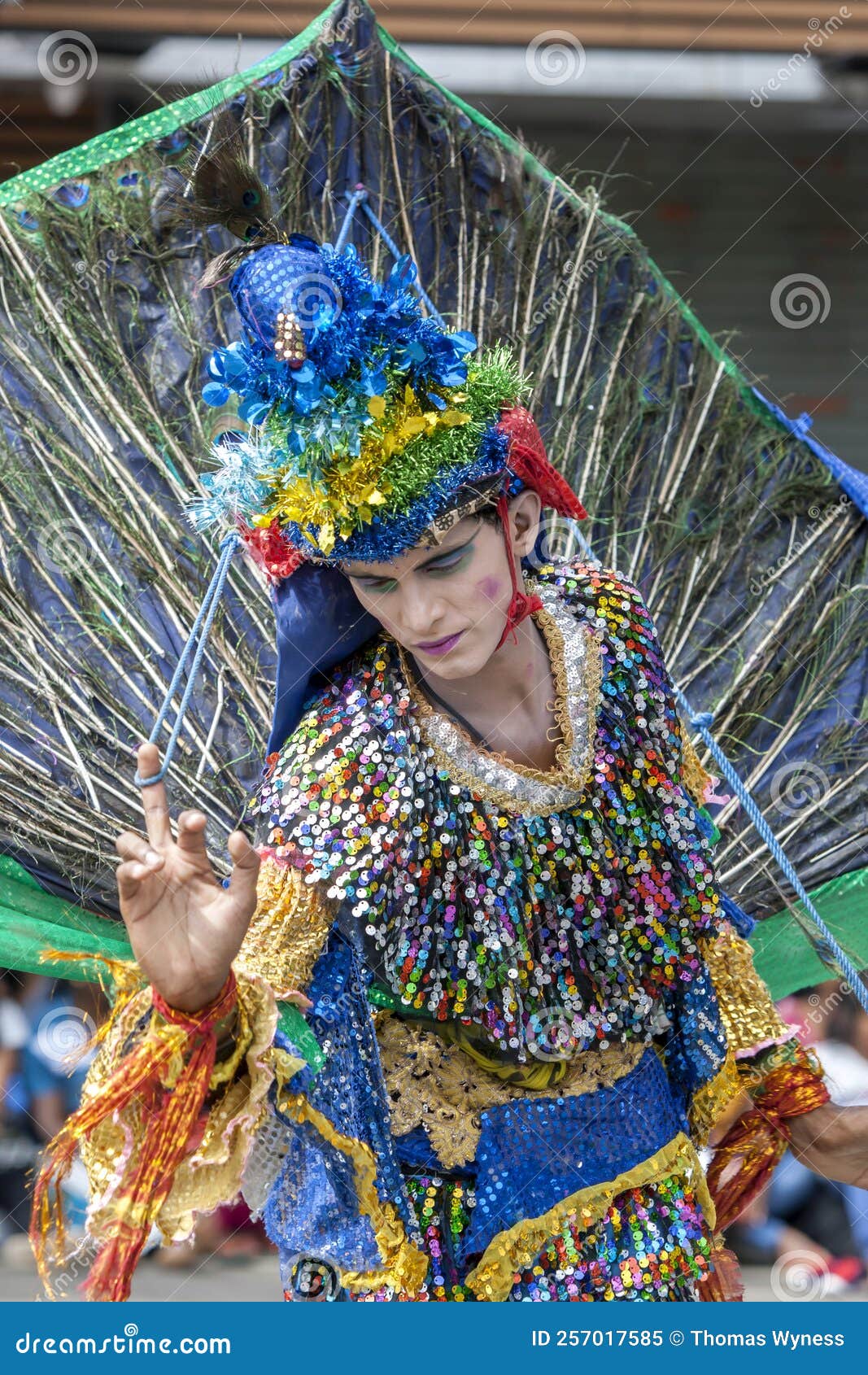 A Peacock Dancer Performs during the Day Perahera. Editorial Image ...