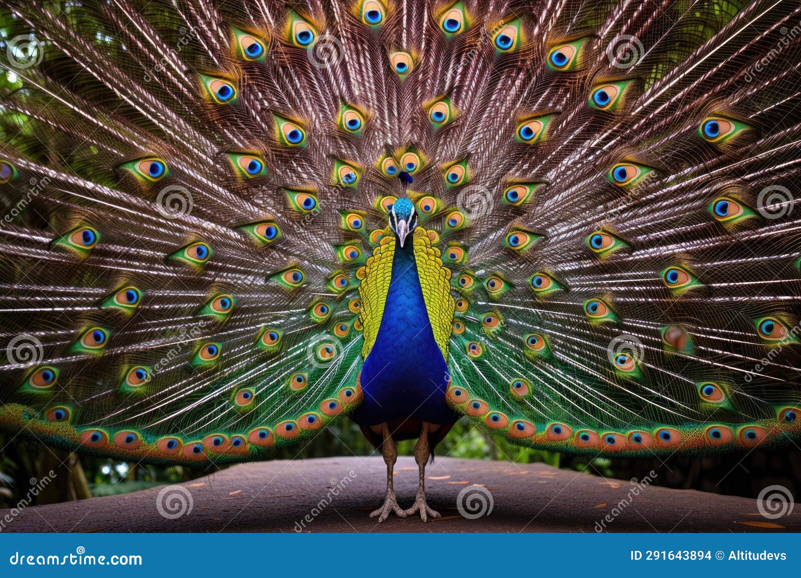 A Peacock Displaying Its Colorful Tail Feathers Stock Photo - Image of ...