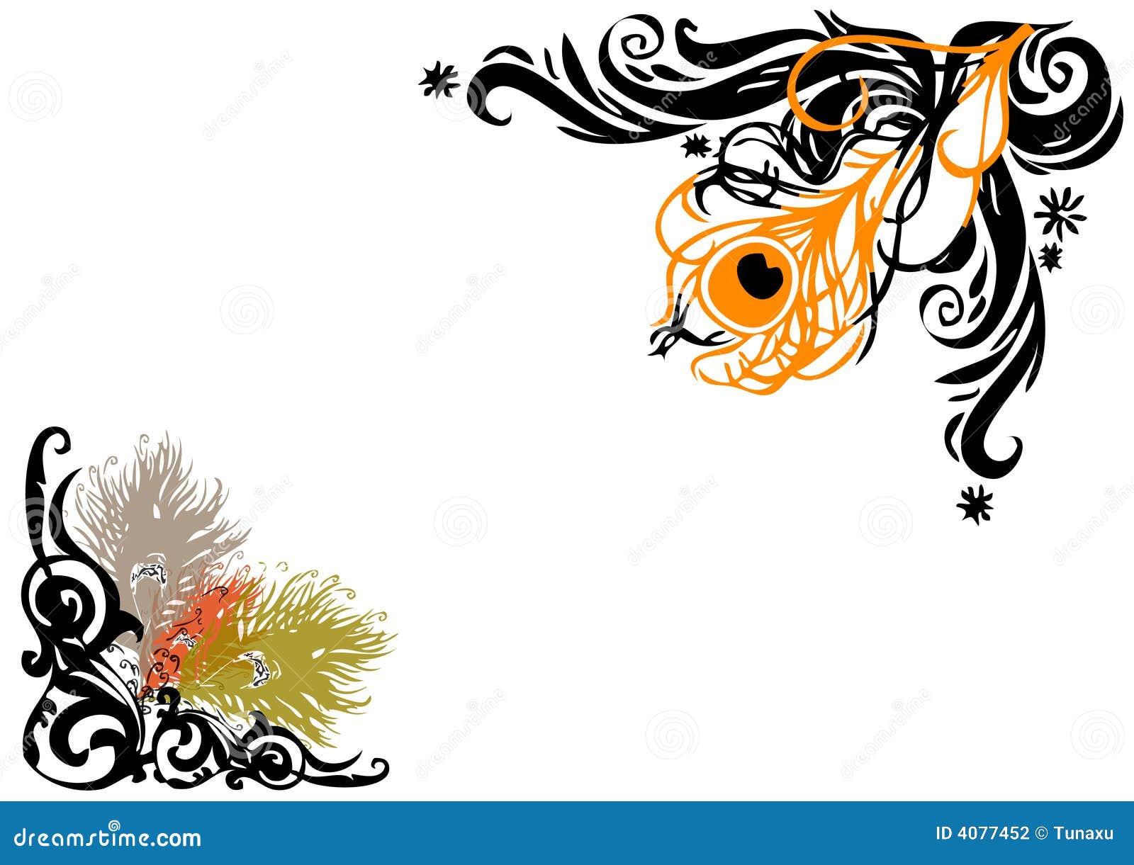 Peacock Feather Corner Border