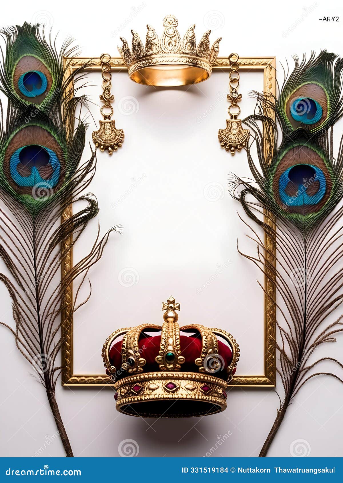 Crown Border And Frame In Minimalism Line Cartoon Vector ...