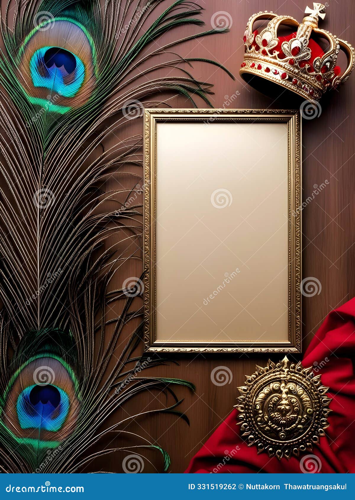 Crown Border And Frame In Minimalism Line Cartoon Vector ...