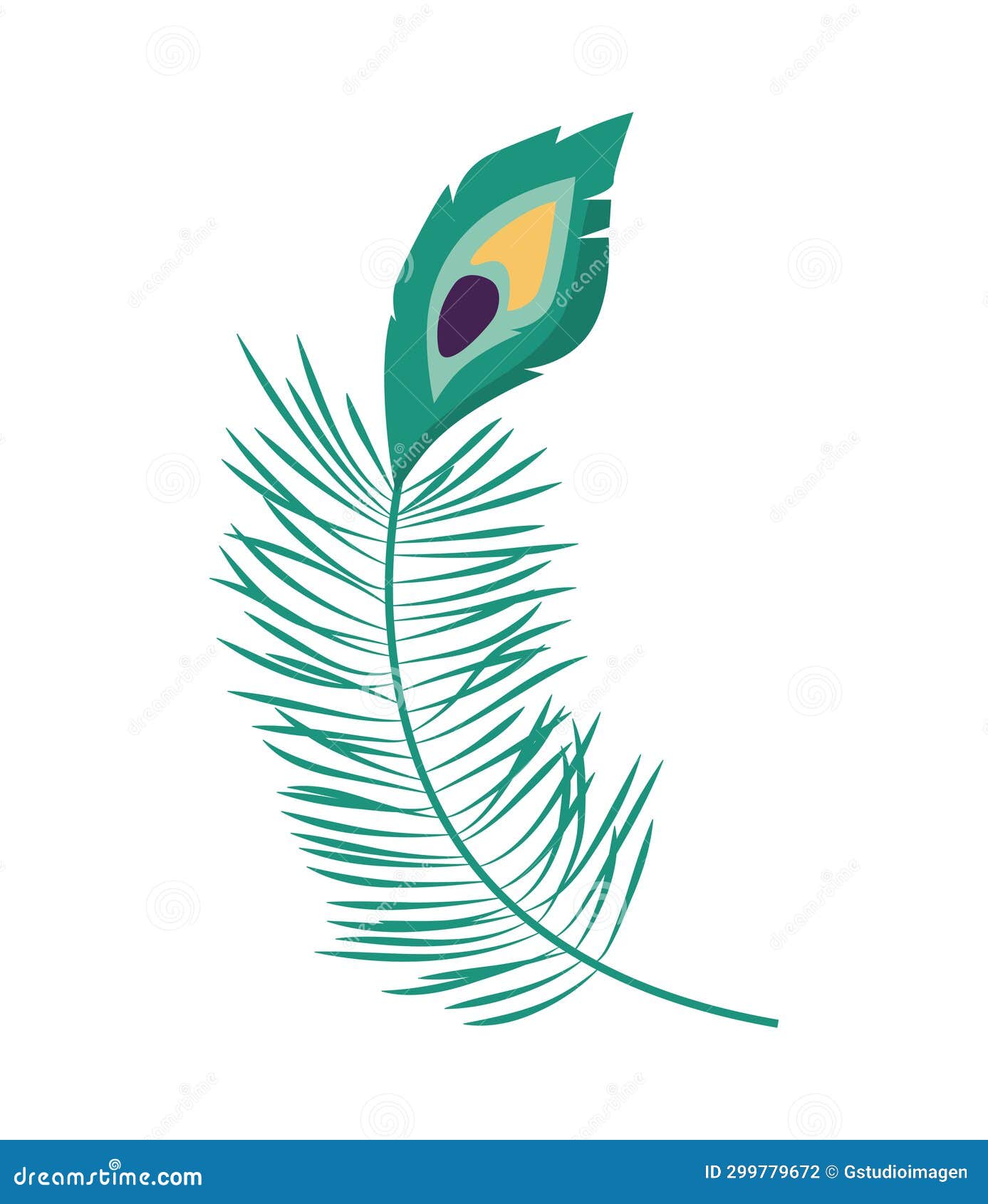 Peacock Feather Illustration Stock Vector - Illustration of exotic ...