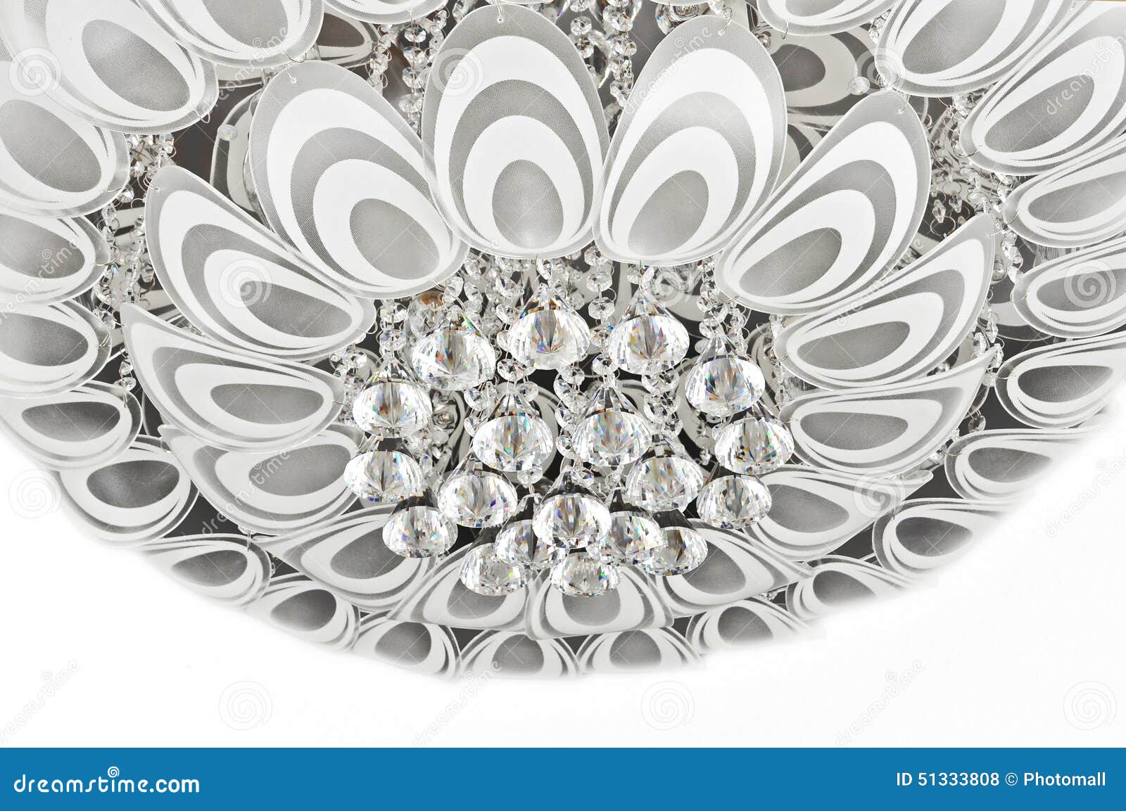 Peacock Feather Pattern of Modern Crystal Ceiling Lighting Stock Photo ...