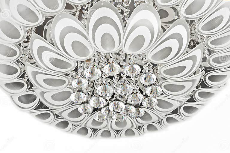 Peacock Feather Pattern of Modern Crystal Ceiling Lighting Stock Photo ...