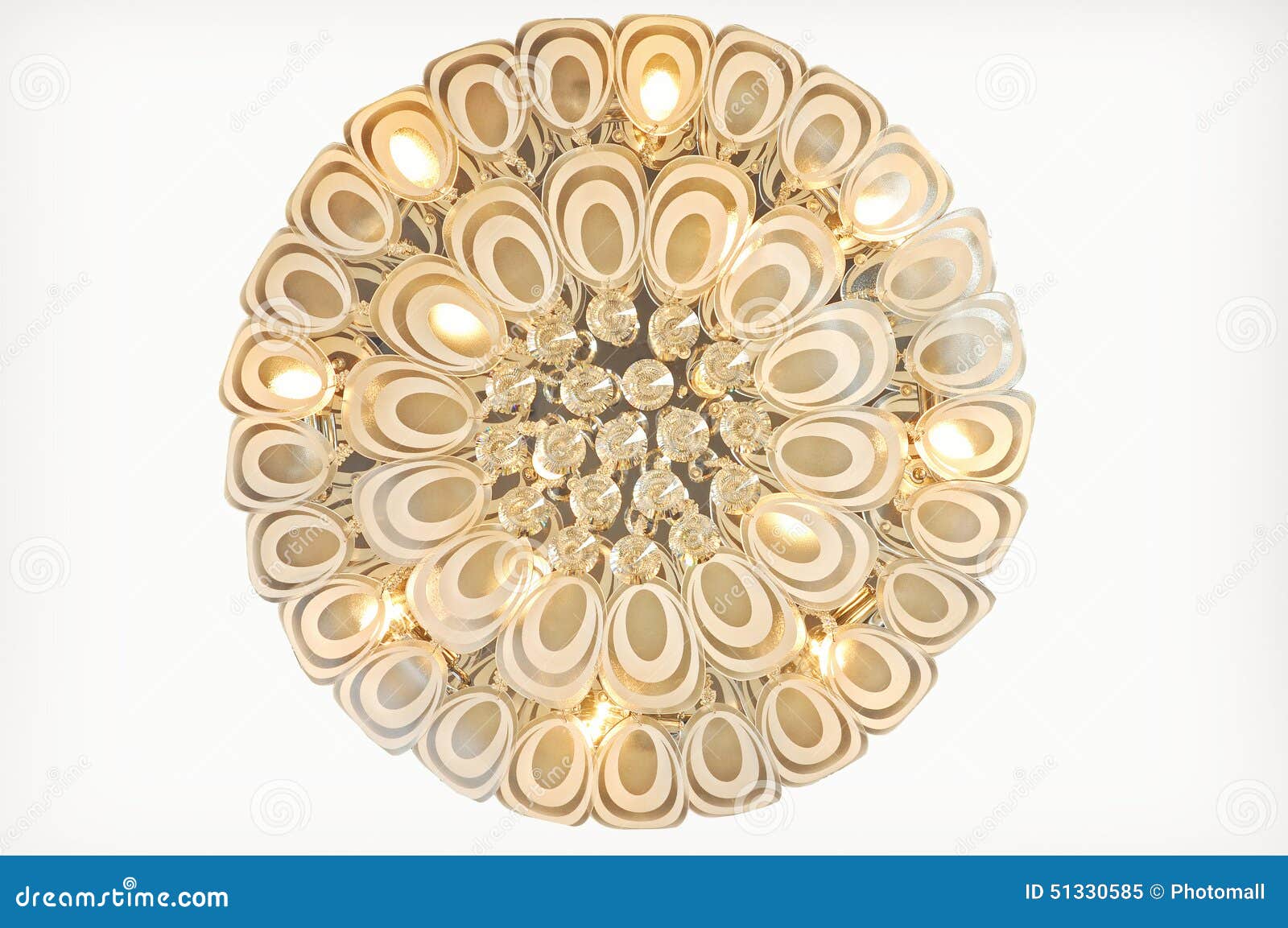 Peacock Feather Pattern of Modern Crystal Ceiling Lighting Stock Image ...