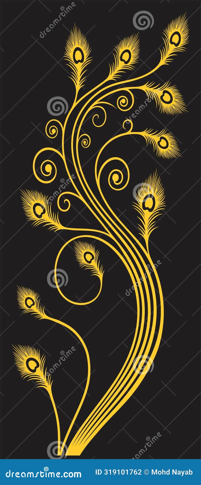 Peacock Feather Vector Image Cdr X6. Stock Vector - Illustration of ...