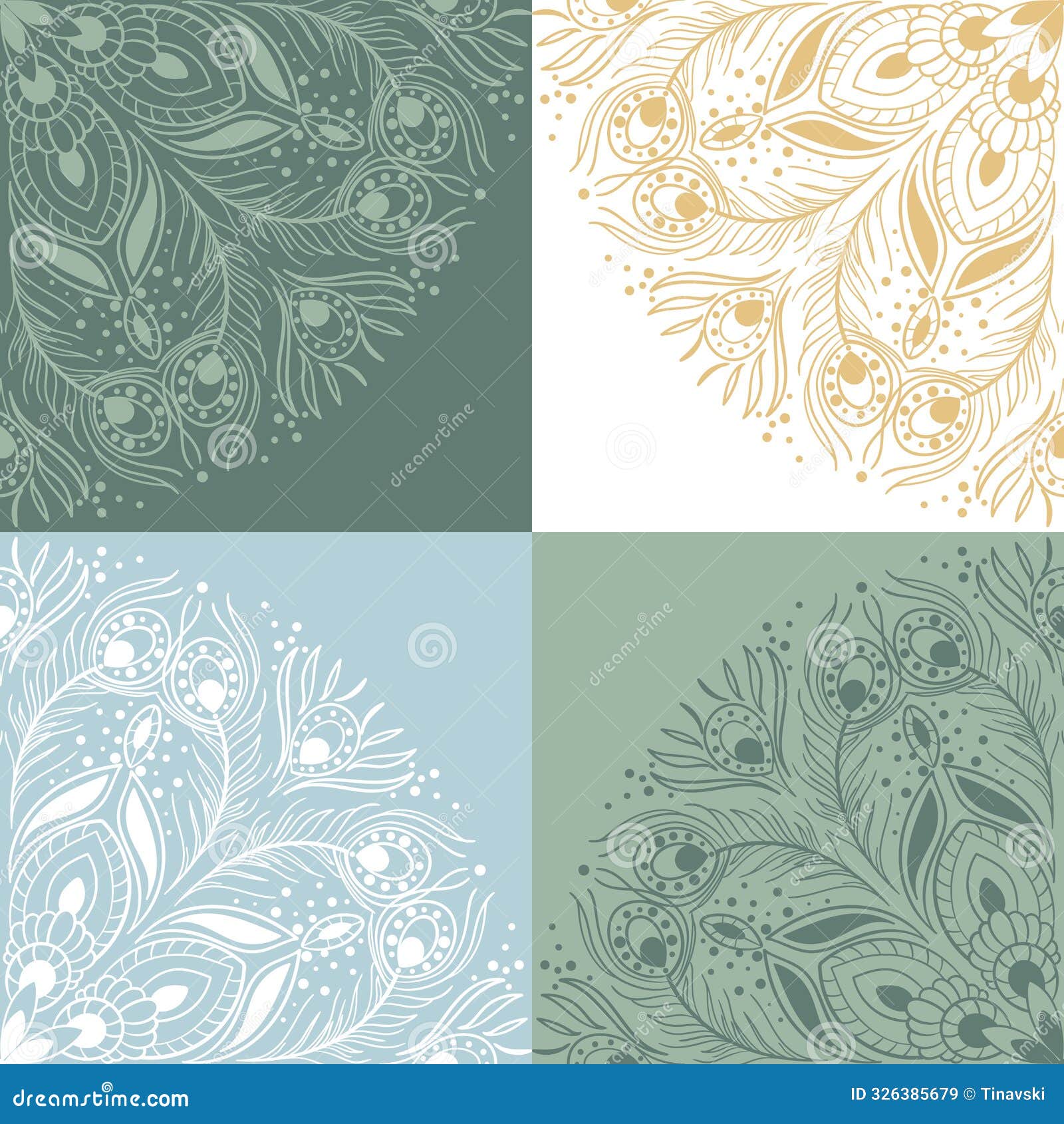 Peacock Feathers Abstract Template Stock Vector - Illustration of ...