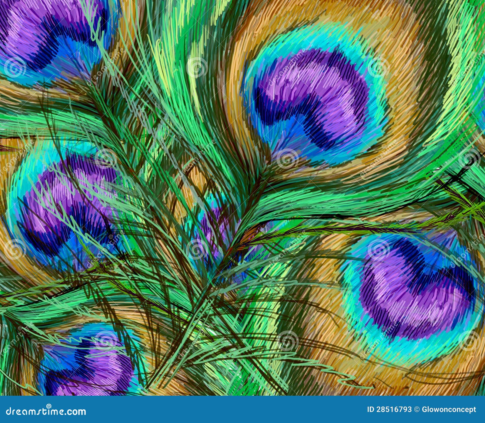 Peacock Feathers Illustration Stock Illustration Illustration Of