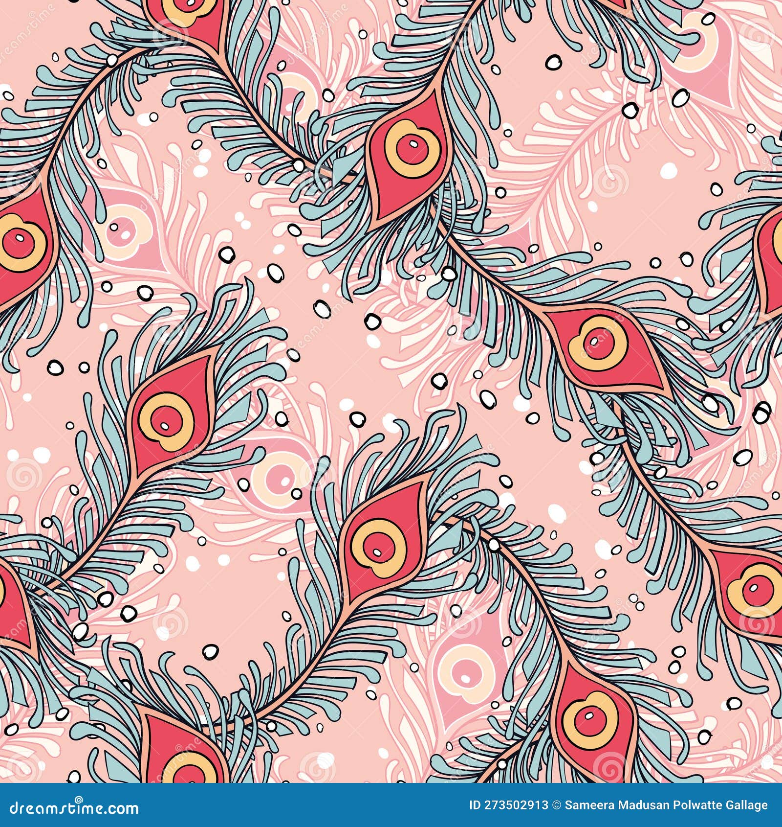 Peacock Feathers Seamless Pattern Peacock, Wallpaper, Pink Background ...