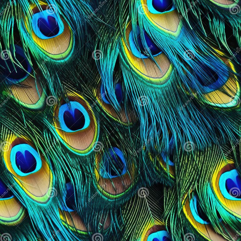 Peacock Feathers Seamless Texture Tile Stock Photo - Image of tile ...