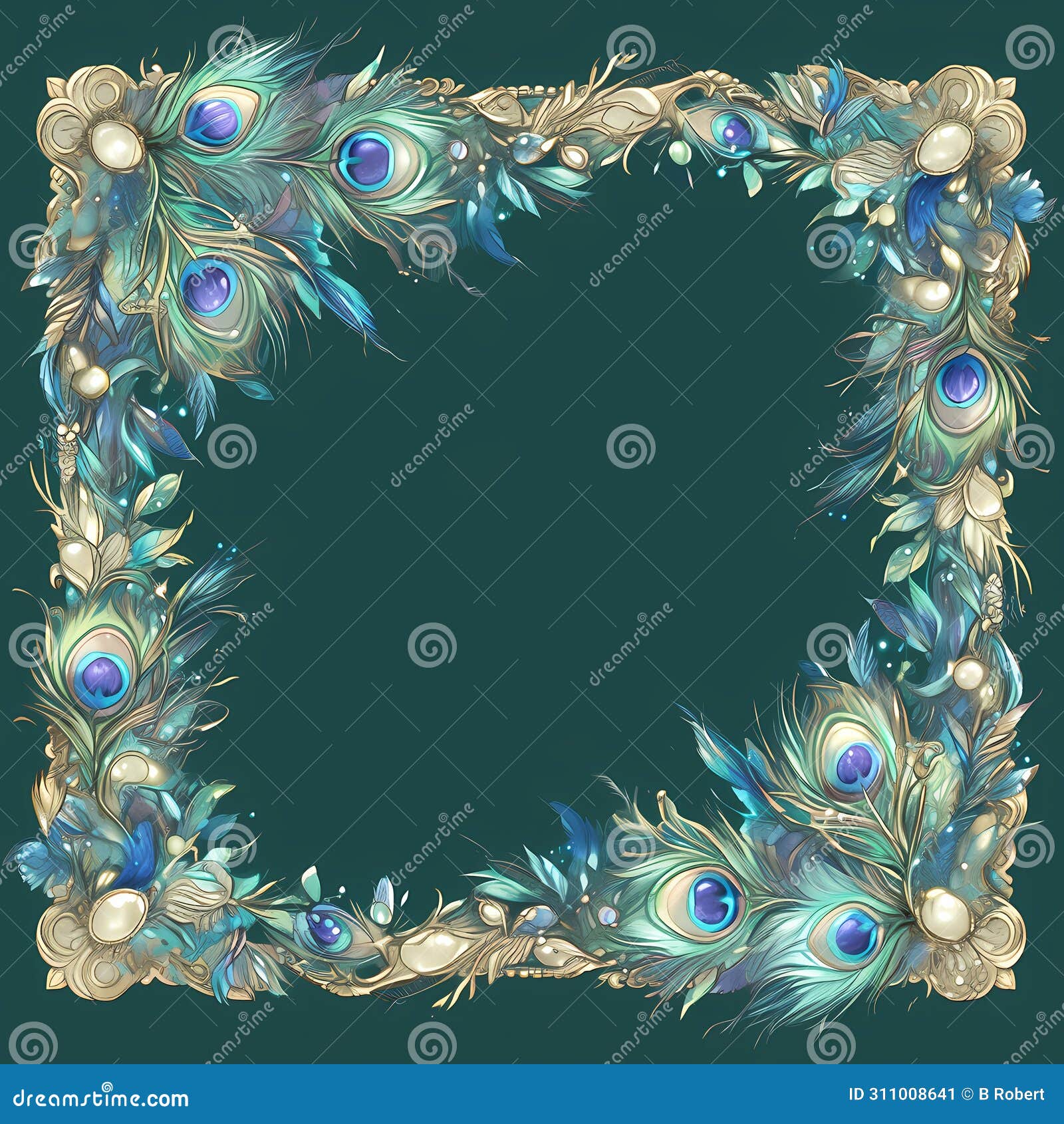 Peacock Frame: a Decorative Twist on Classic Architecture Stock ...