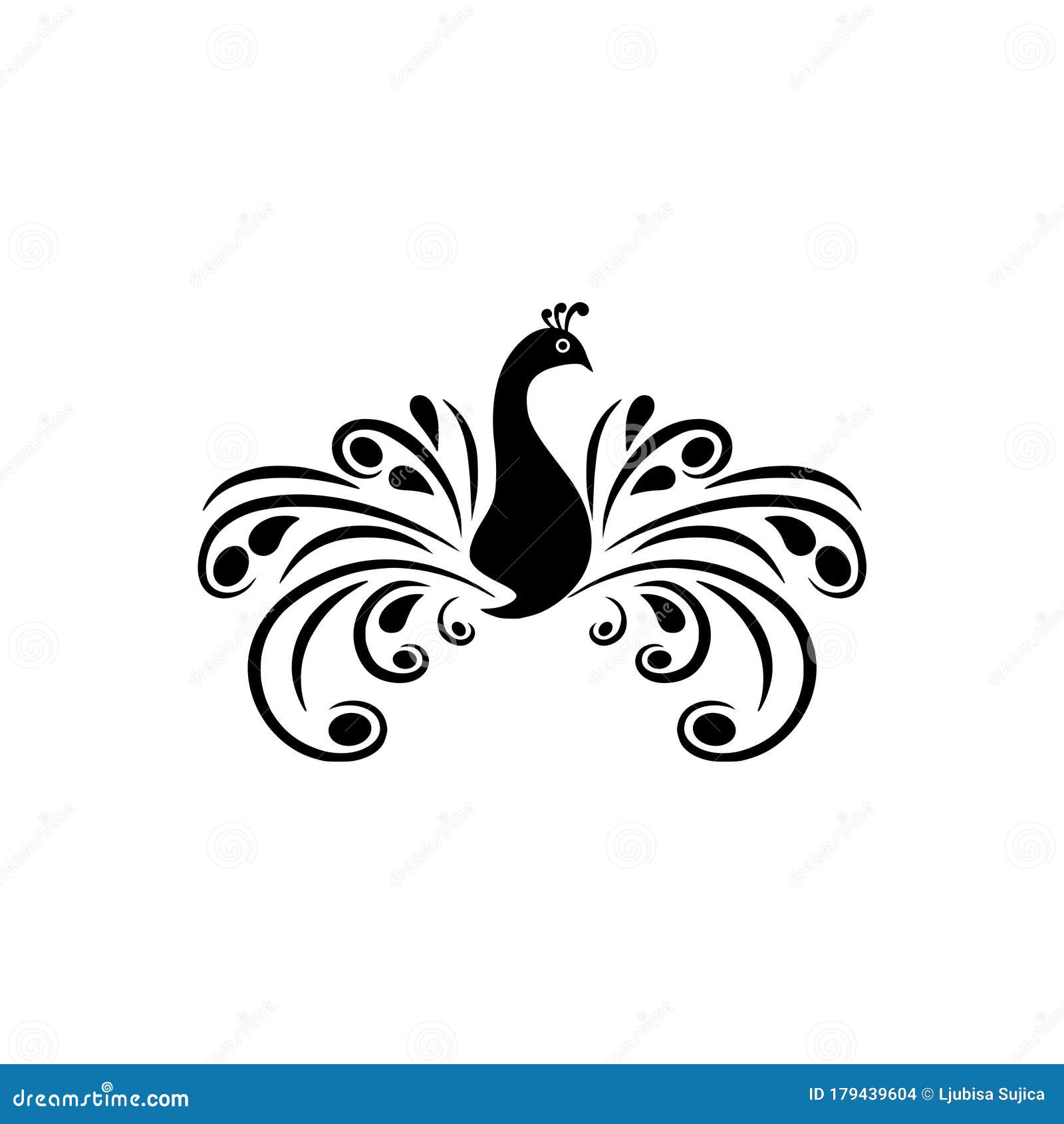 Peacock Icon Silhouette Logo Design Isolated On White Background Stock ...