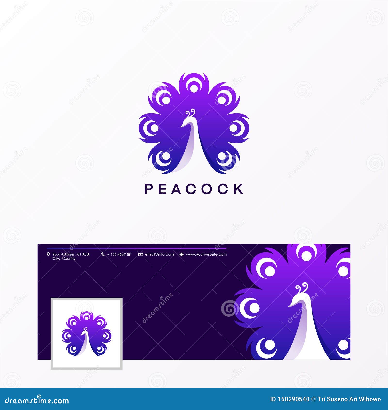 Peacock Logo Design Vector Illustration Stock Illustration ...