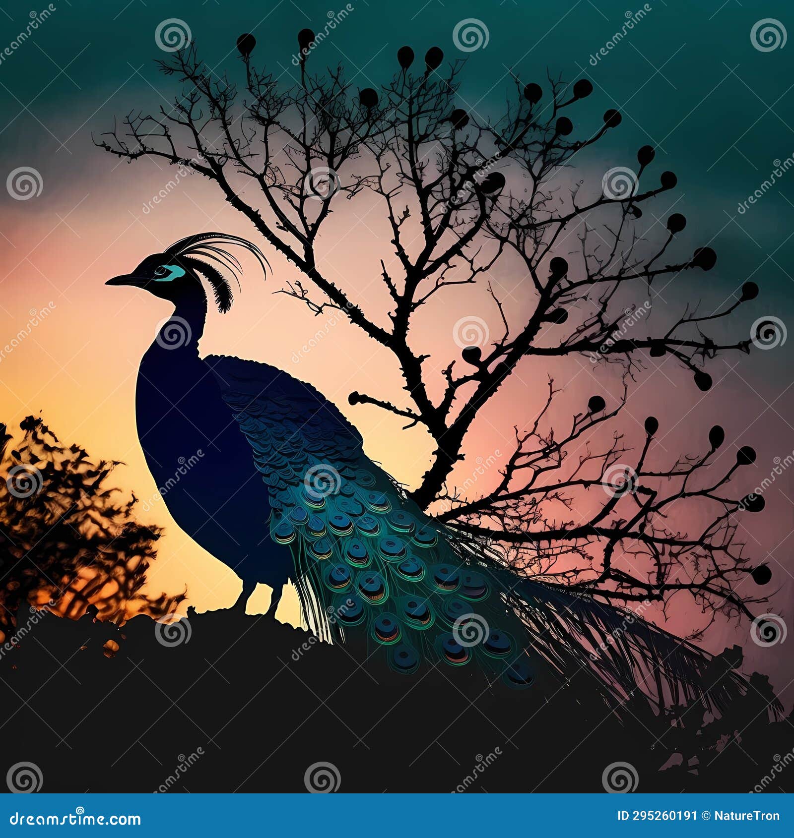 Peacock in the Morning Peacock in the Night Peacock in the Sunset Stock ...