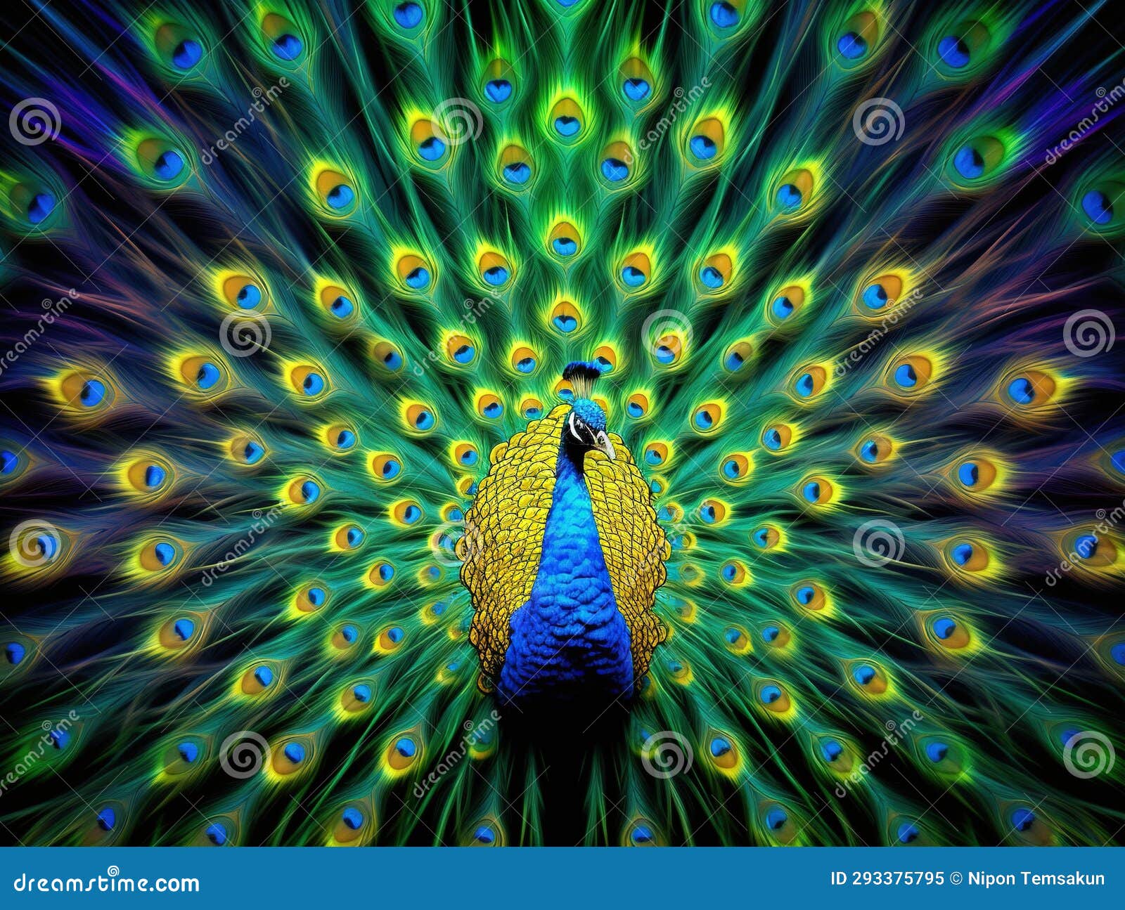Peacock patterns stock illustration. Illustration of animal - 293375795