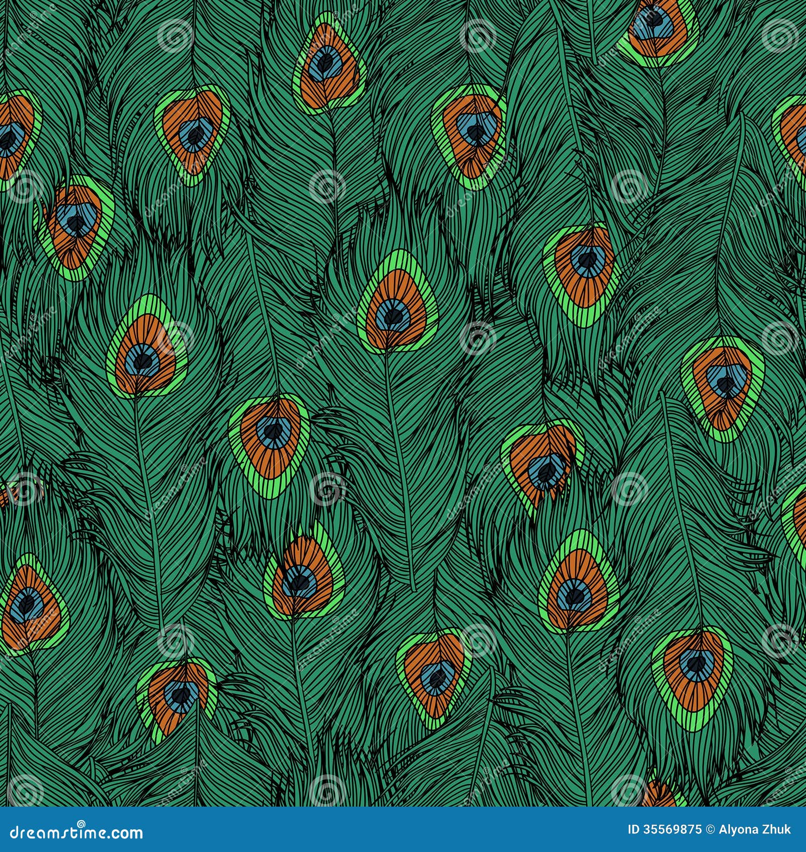 Peacock s Feathers Pattern stock vector. Illustration of peacocks ...