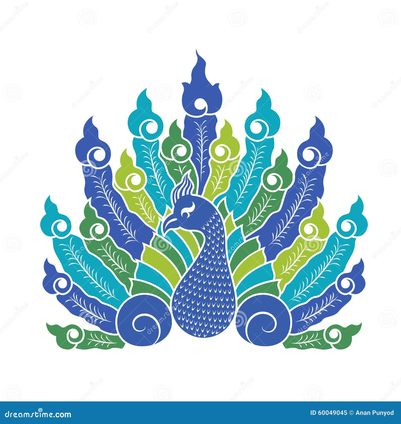 The Peacock Showing Tail Vector Signs Design Stock Vector ...