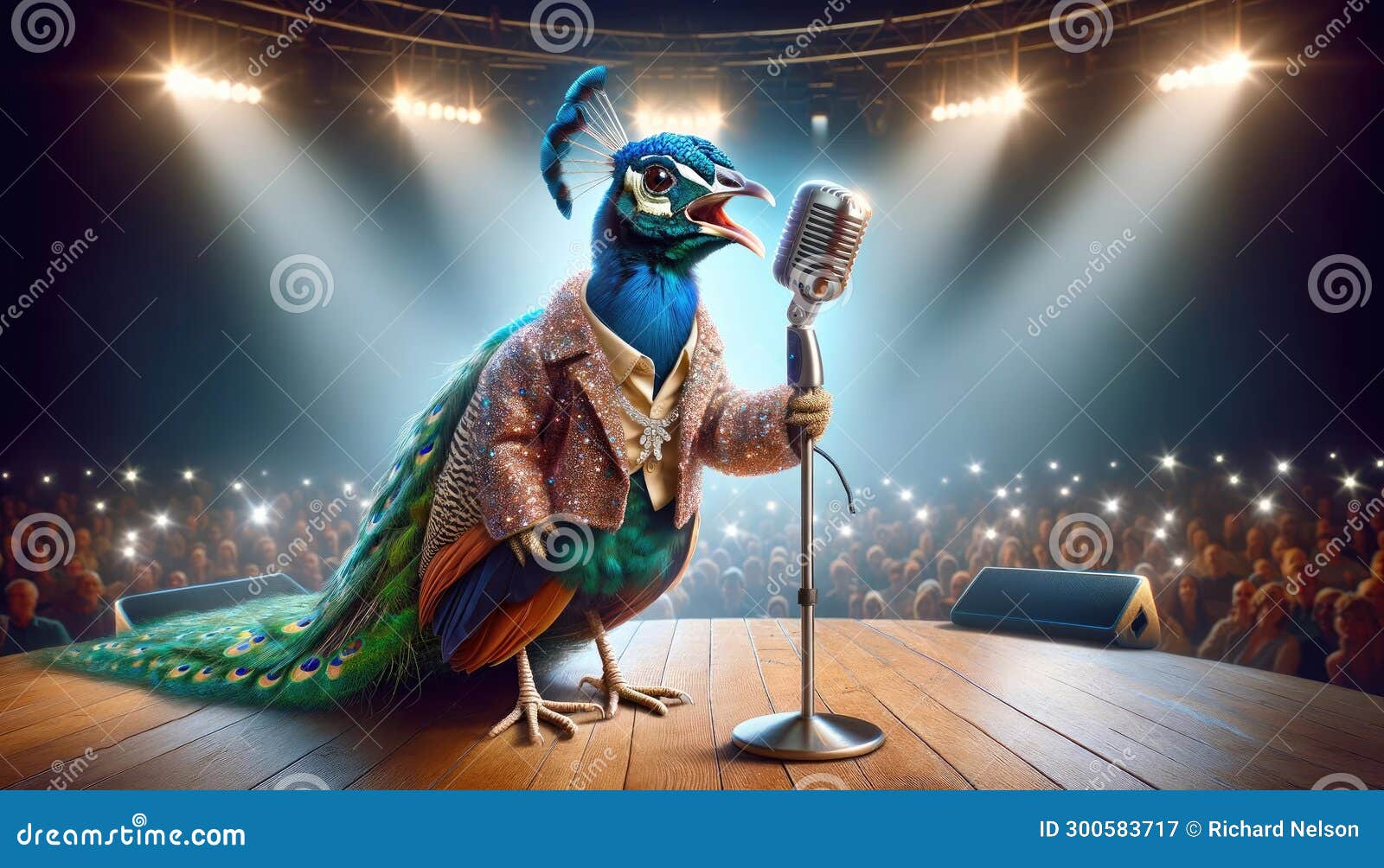 Peacock on Stage stock illustration. Illustration of show - 300583717
