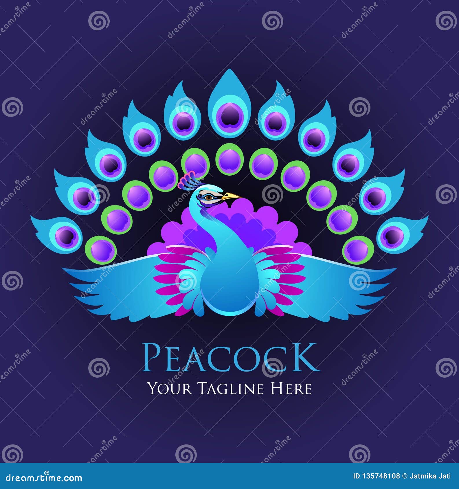 Peacock stock vector. Illustration of isolated, company - 135748108