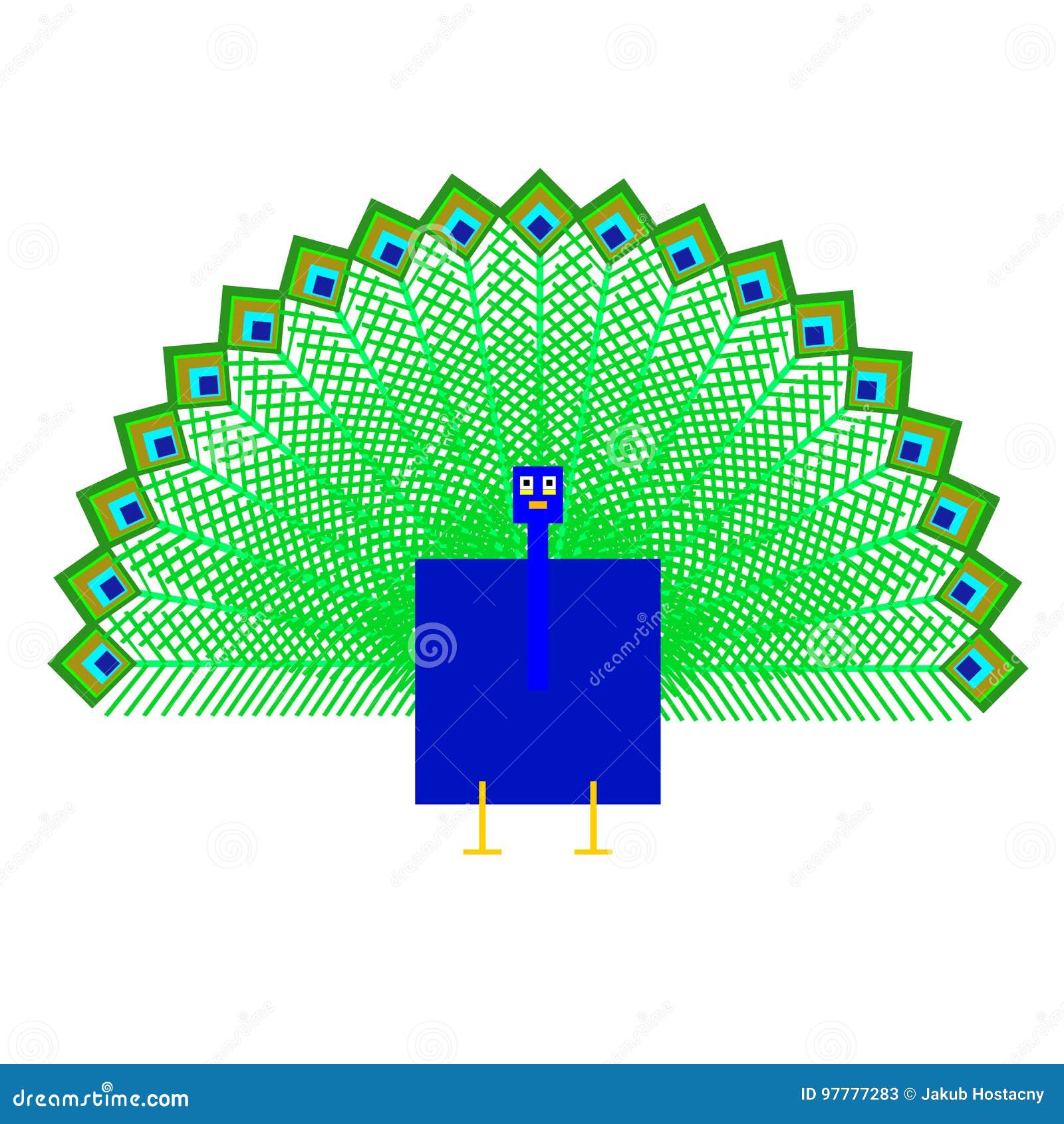 Peacock stock vector. Illustration of drawing, happy - 97777283