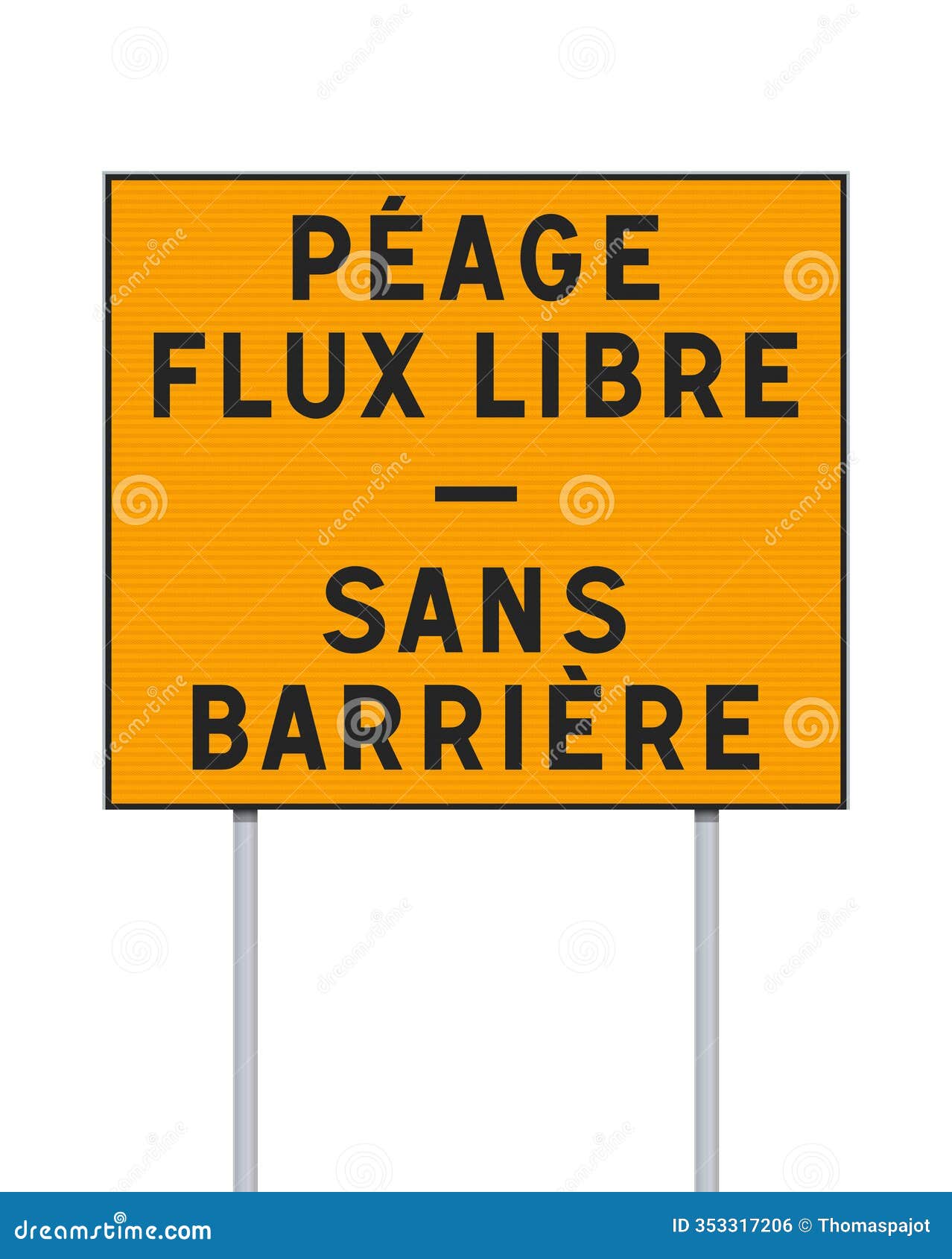 French free flow toll sign stock vector. Illustration of metal - 353317206
