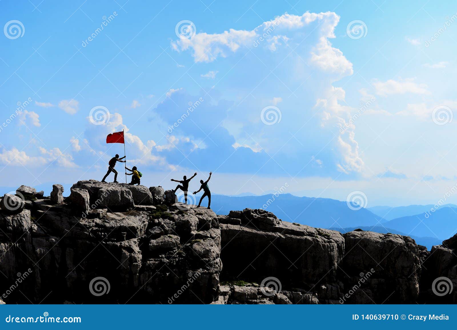 The Peak Happiness of Seasoned Professional Climbers Stock Photo ...