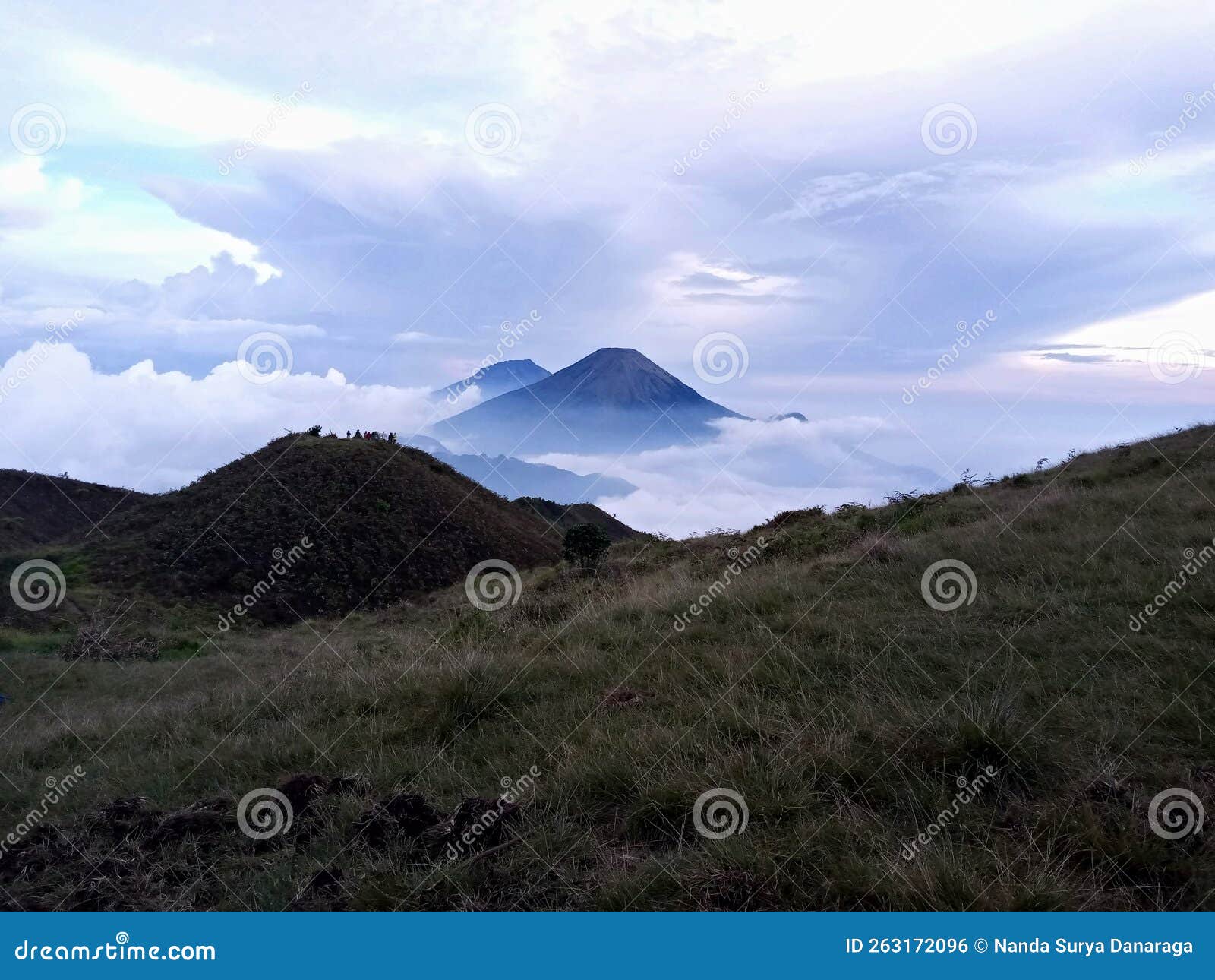 The Peak of Mount Prau, Central Java Stock Photo - Image of wilderness ...