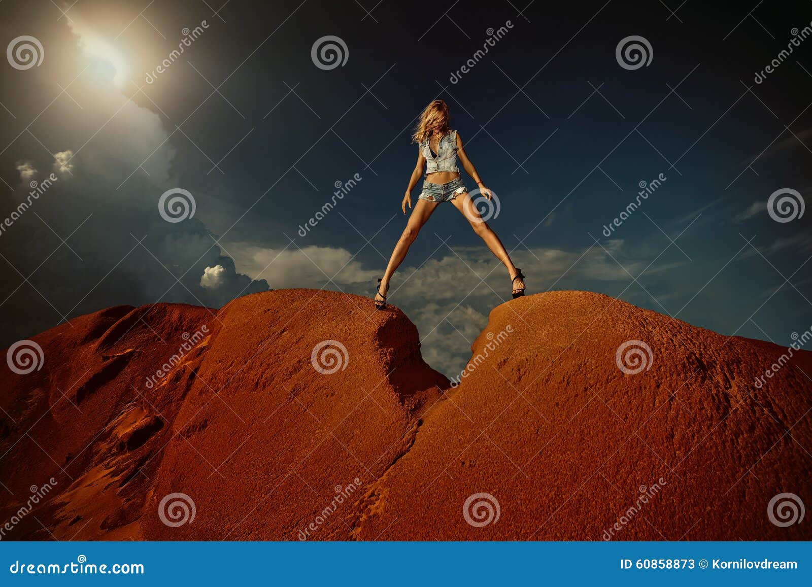 Peak over the mountains stock image. Image of female - 60858873