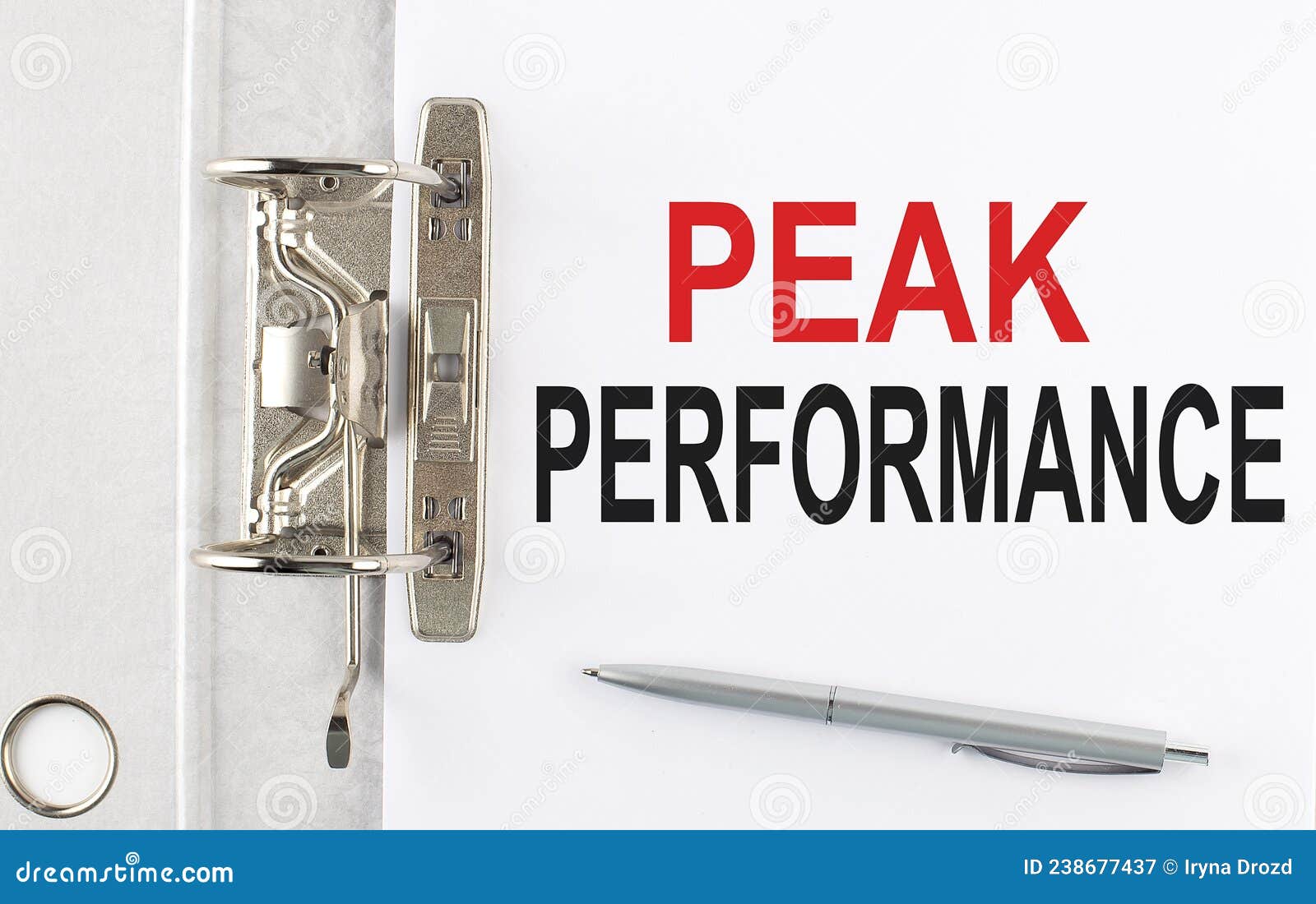 PEAK PERFORMANCE Text on the Paper Folder with Pen. Business Concept ...