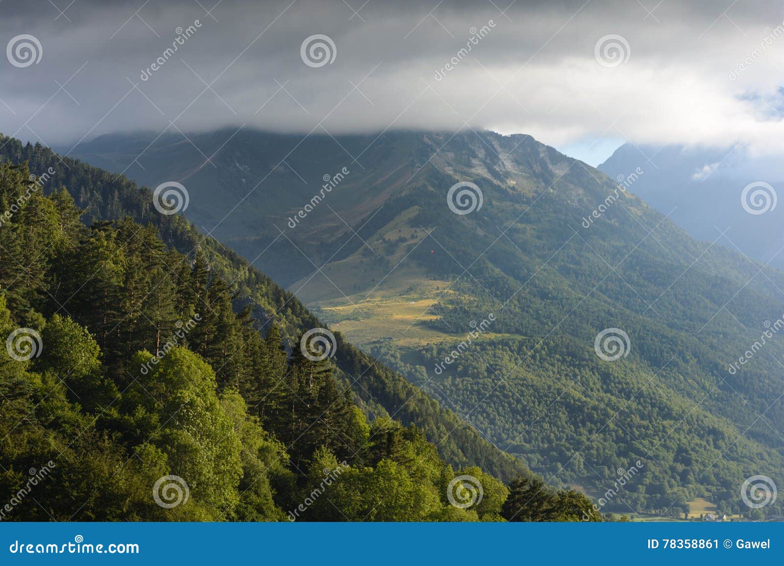 Peak of Pyrenean Mountains with Clouds, France Stock Image - Image of ...