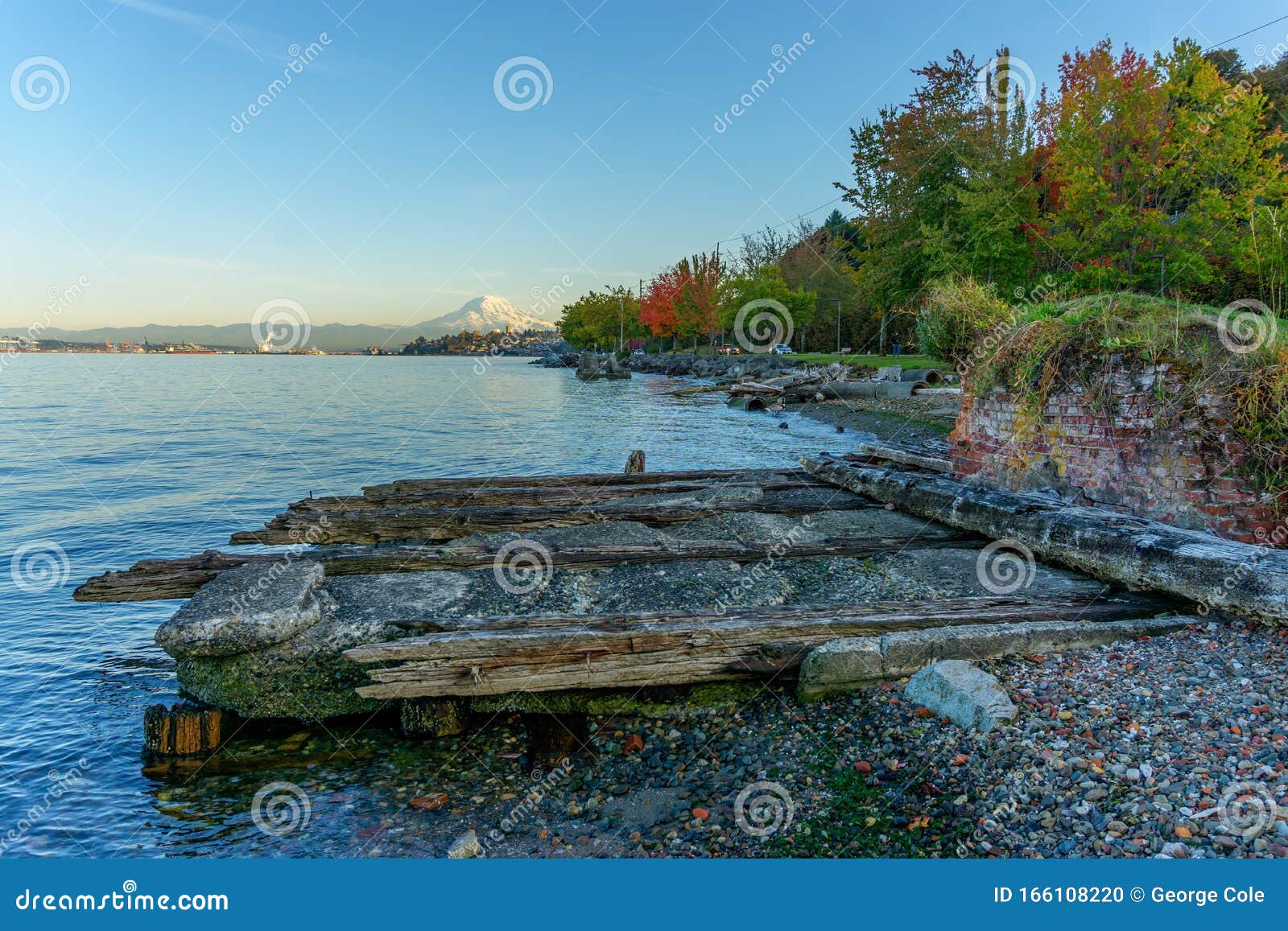 Peak and Ruston Shoreline 9 Stock Photo - Image of ruston, mountain ...