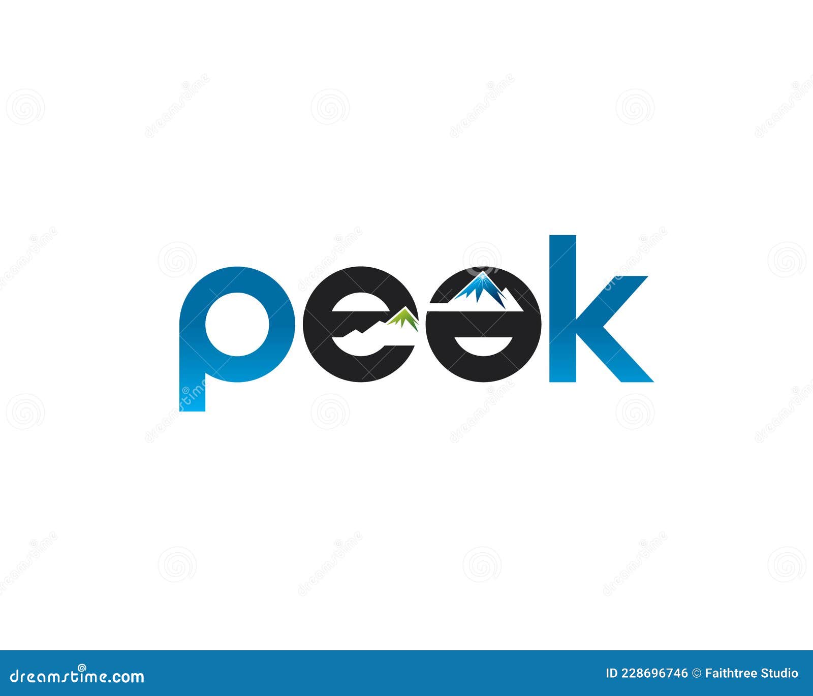 Mountain Wordmark Typography Logo. Mount View In Word. Cartoon Vector ...