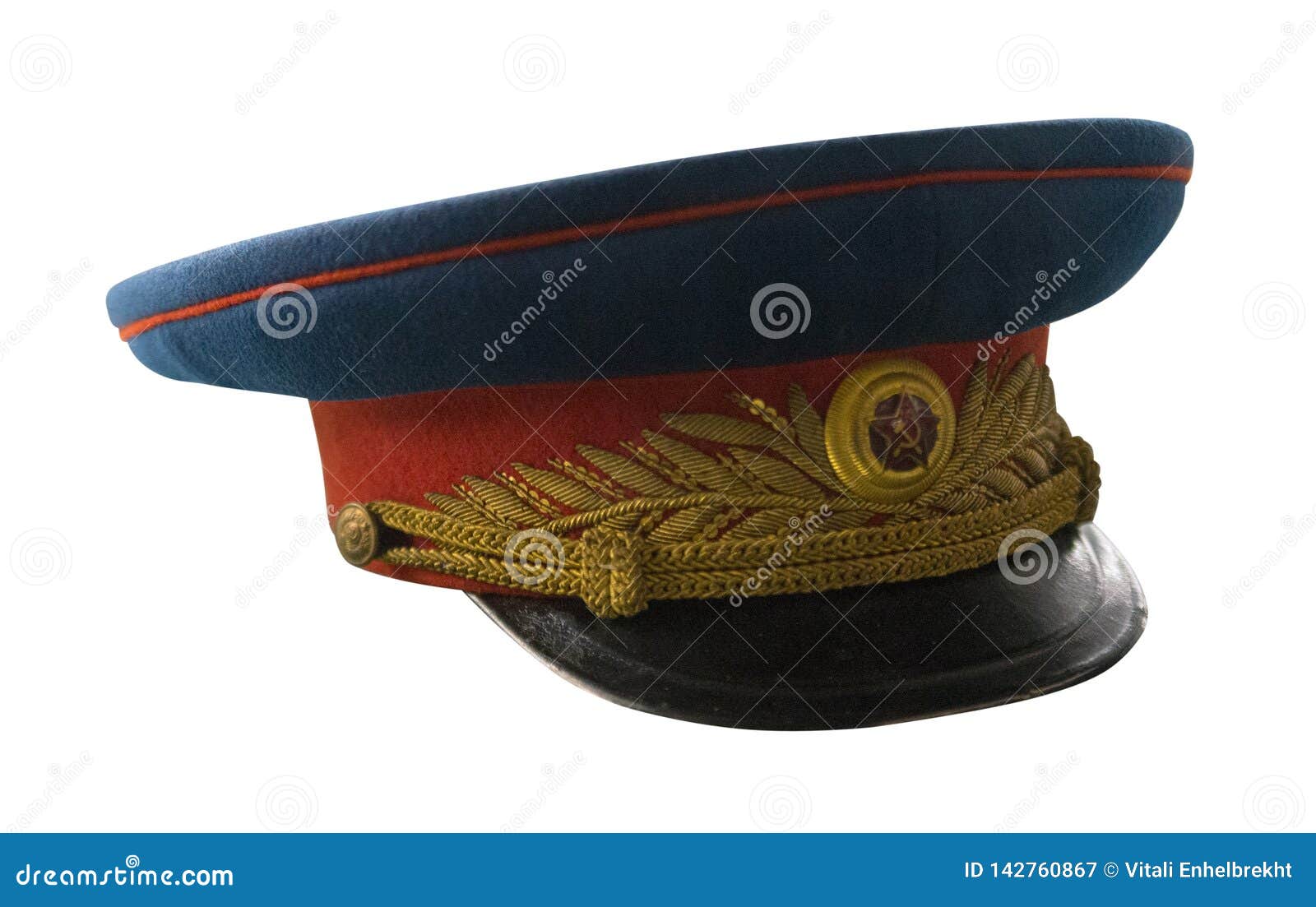 Peaked Cap of Officer of the Soviet Army Isolated on White Background ...