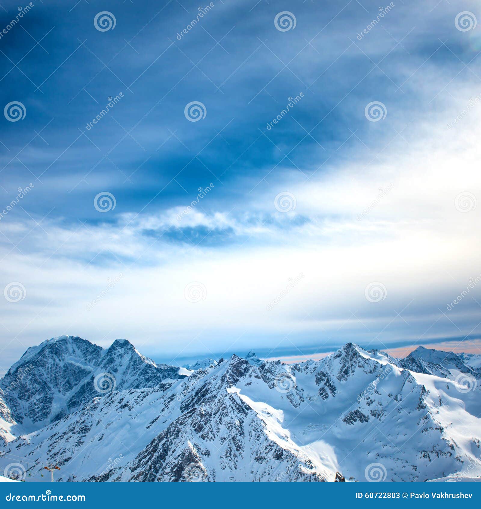 Peaks of Blue Mountains in Snow Stock Image - Image of landmark ...