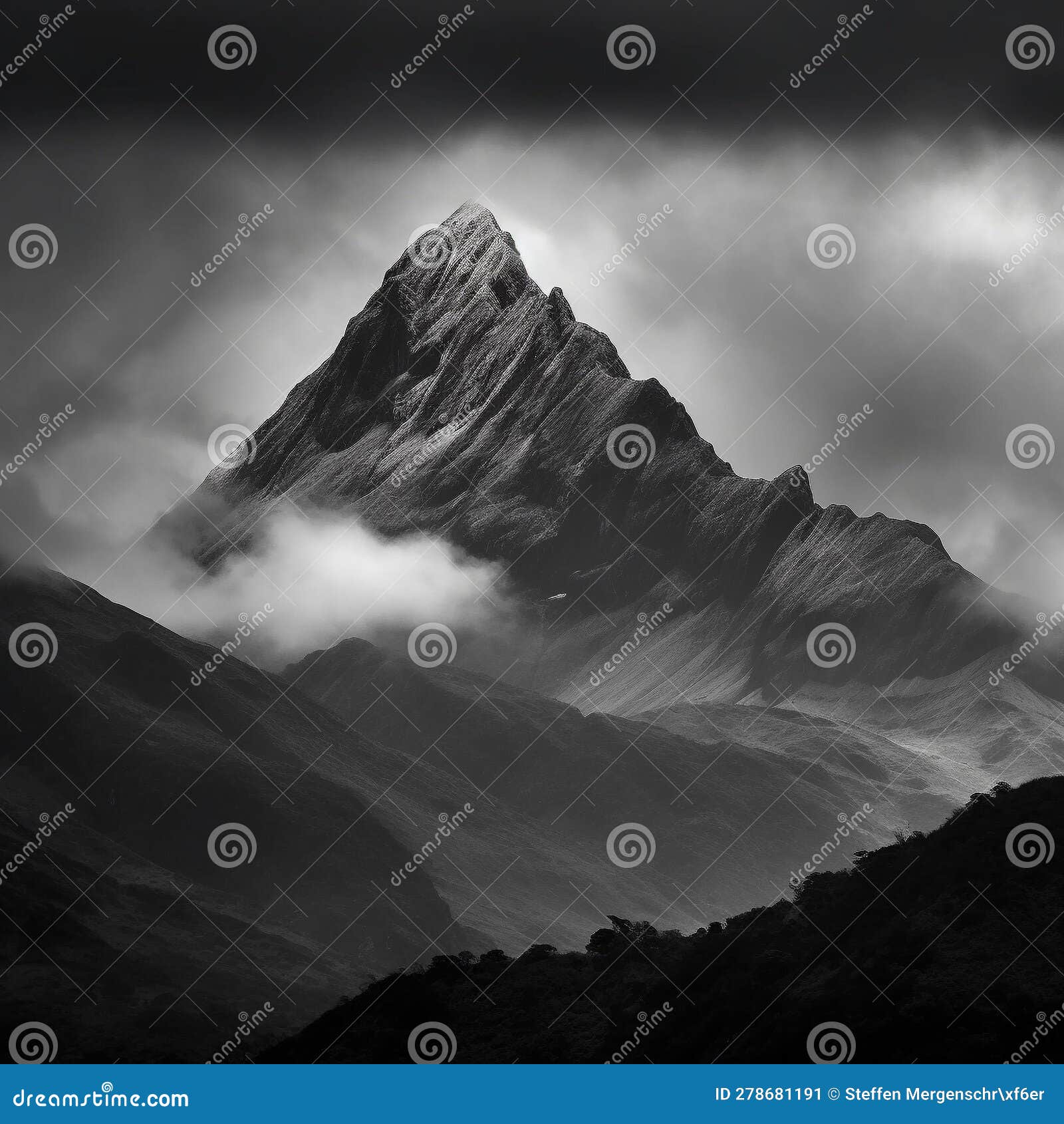 Lenticular Majesty: a Foreboding Mountain Range Under a Moody Sky Stock ...