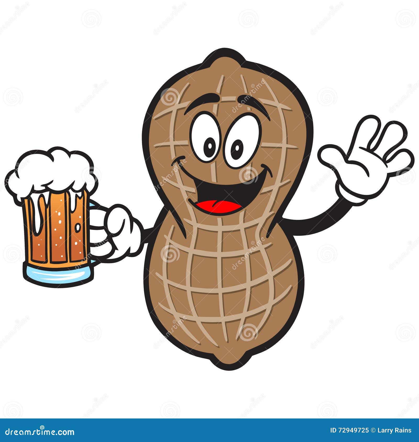 Peanut with Beer stock vector. Illustration of food, pint - 72949725