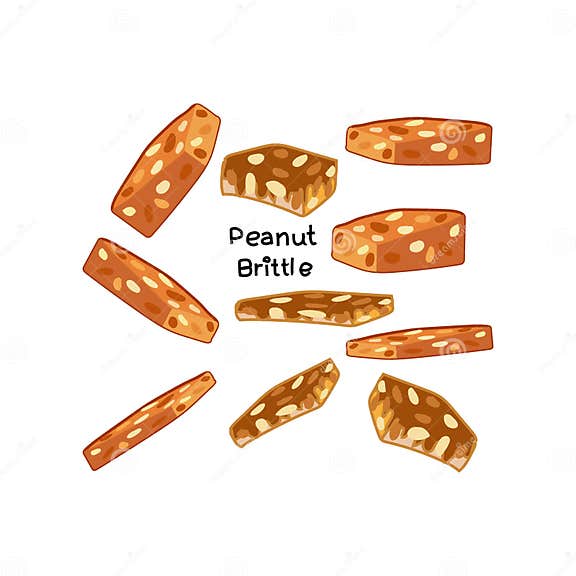 Peanut Brittle Set Free Vector Illustration Stock Illustration ...