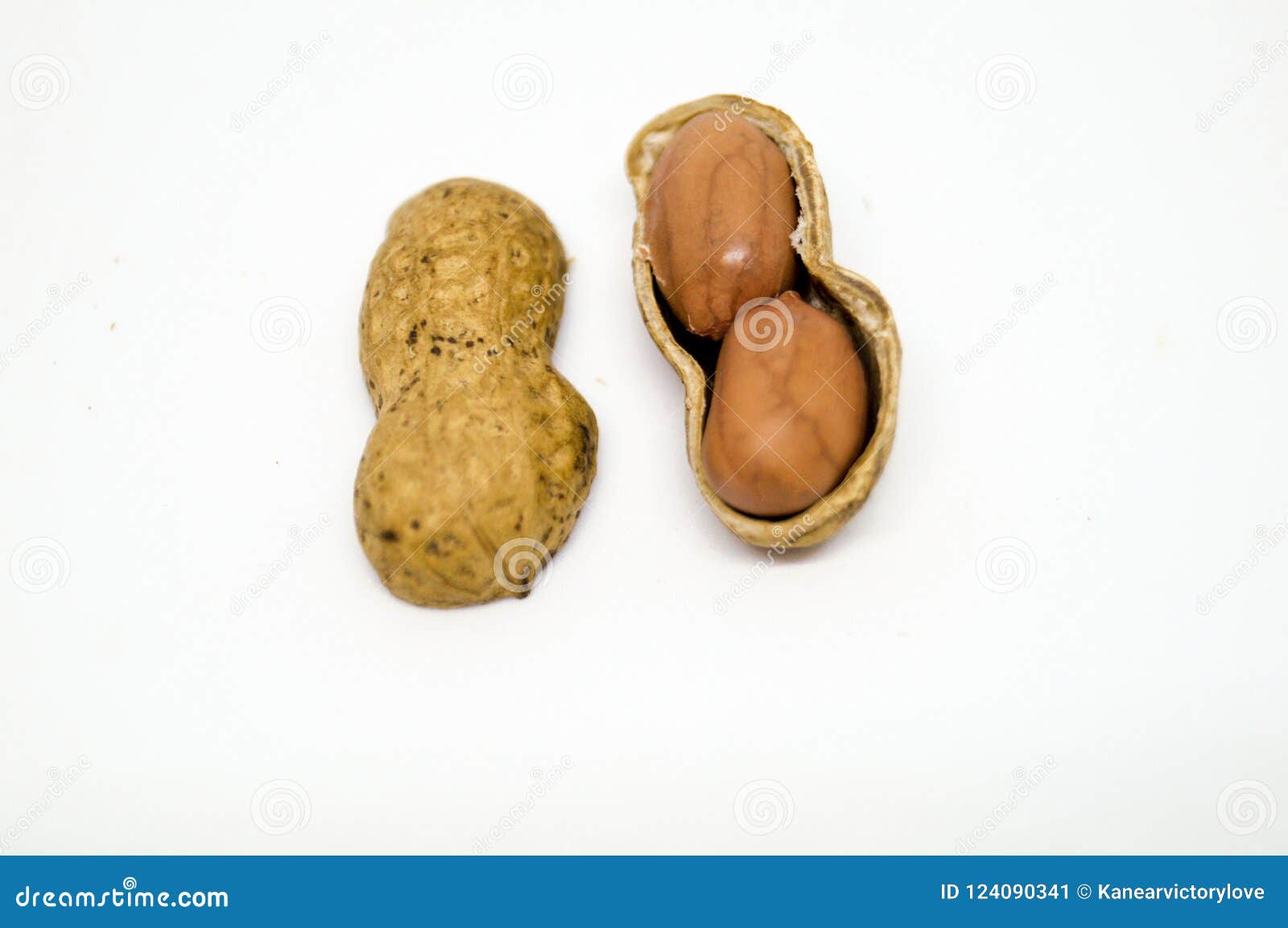 One Shell Peanuts Broke Out Two Shell and Inside Have Seed. Stock Image ...