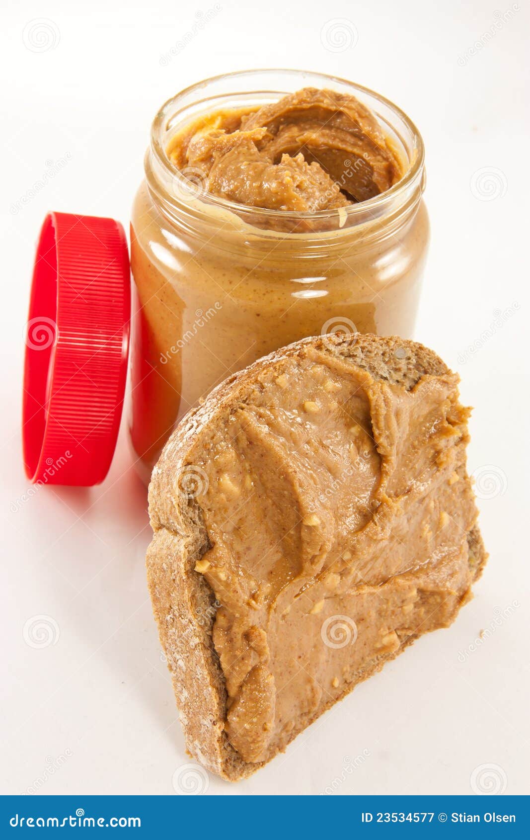 Peanut butter on bread stock image. Image of creamy, sandwich - 23534577