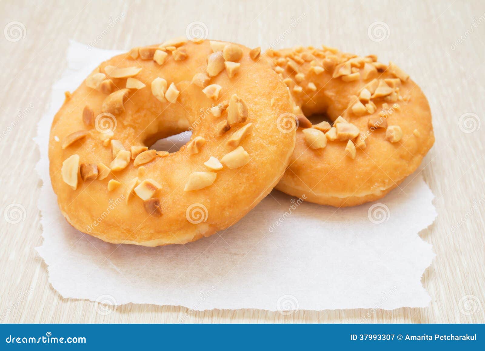 Peanut Butter Donuts on Paper Stock Image - Image of cream, cuisine ...