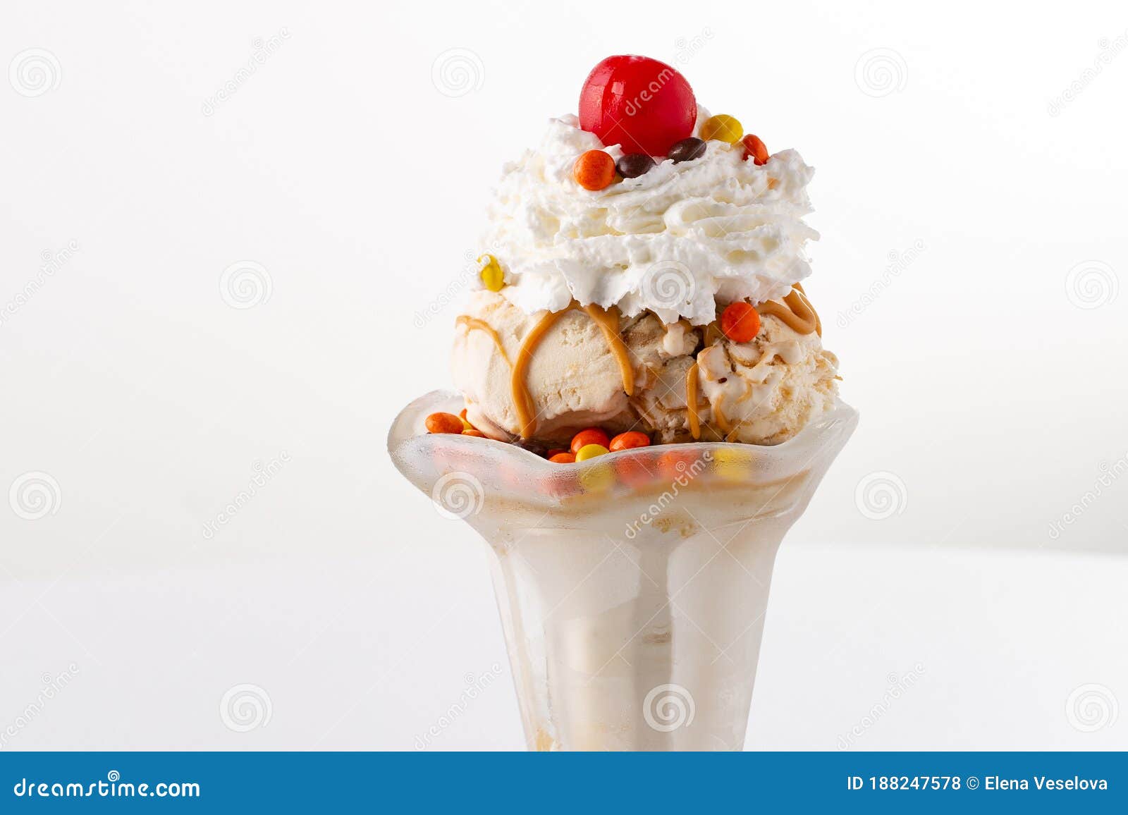 Peanut Butter Ice Cream Sundae Stock Photo - Image of butter, scoop ...