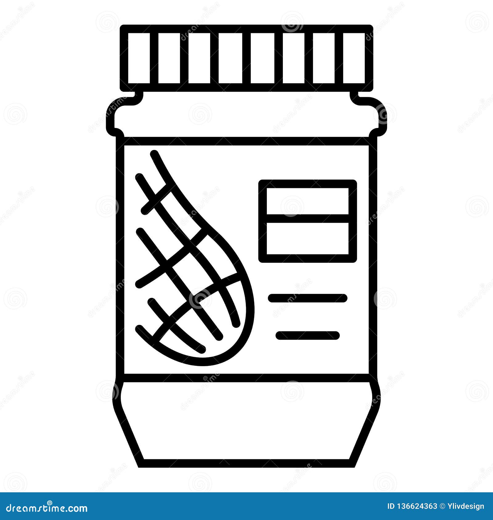 Peanut Butter Icon, Outline Style Stock Vector - Illustration of black ...