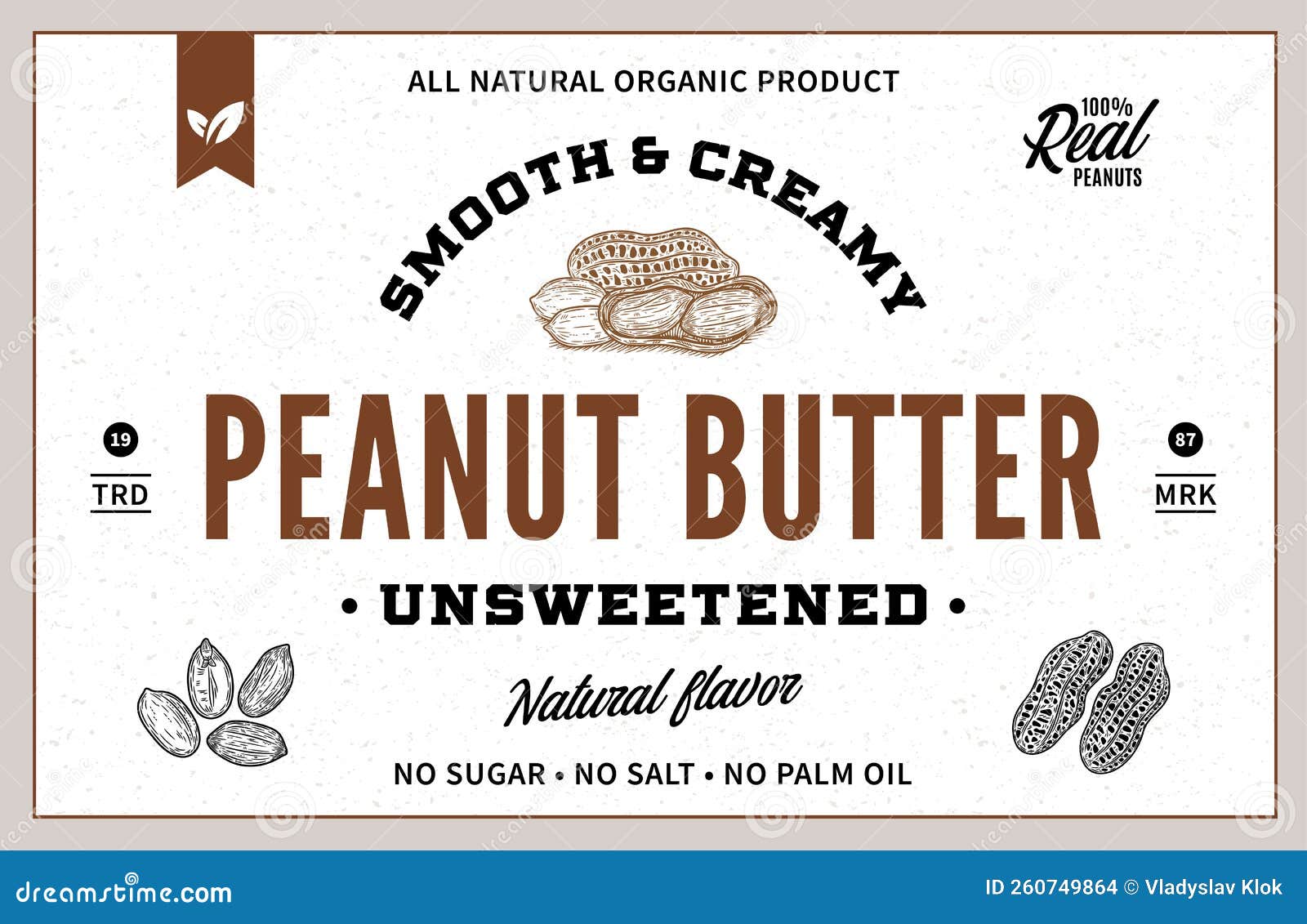 Peanut Butter Label and Packaging Design Template Stock Vector ...