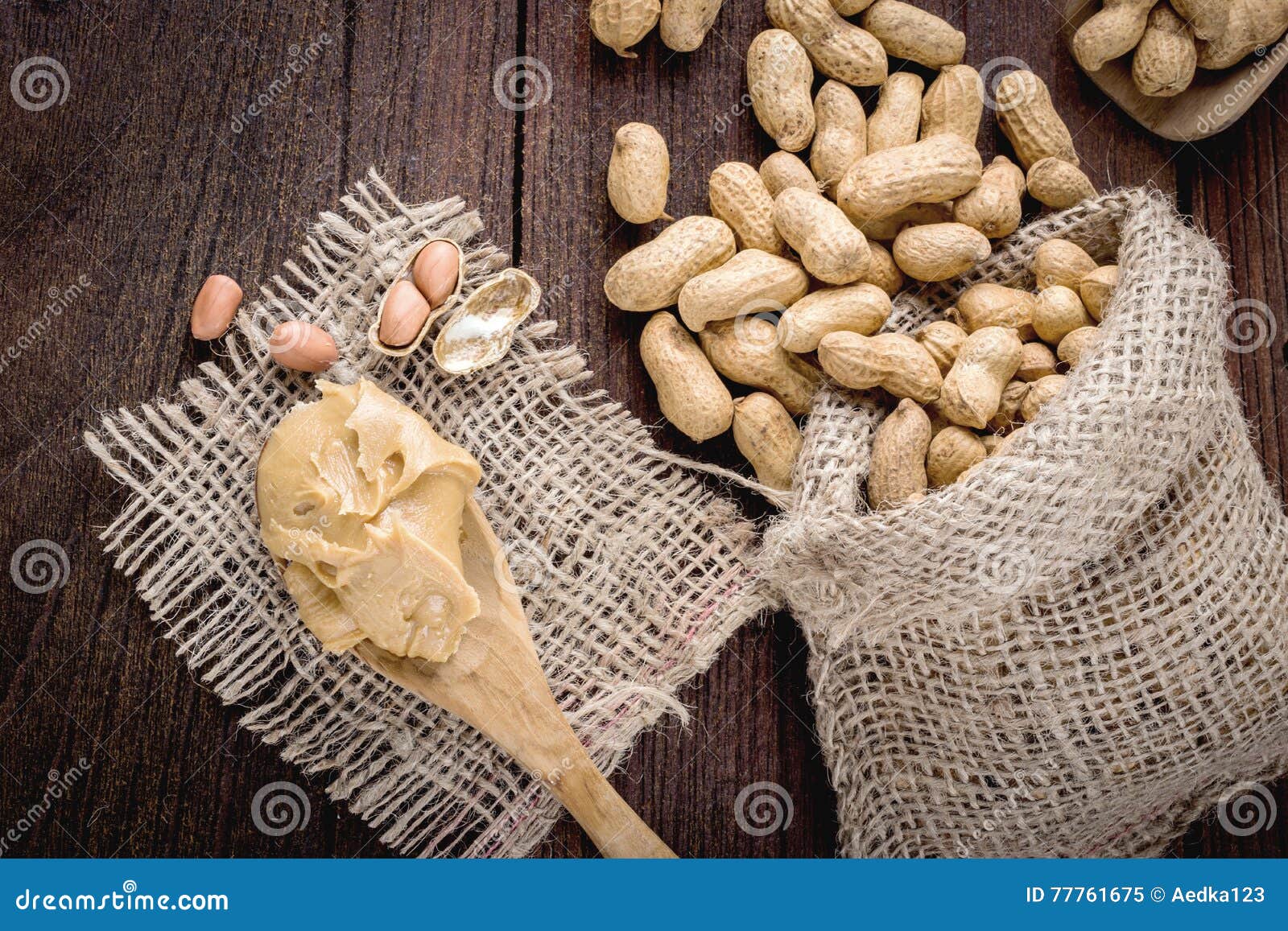 Peanut butter and peanuts stock image. Image of healthy - 77761675
