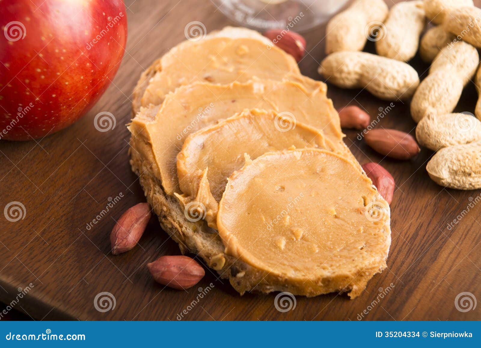 Peanut butter sandwich stock photo. Image of slice, brown - 35204334
