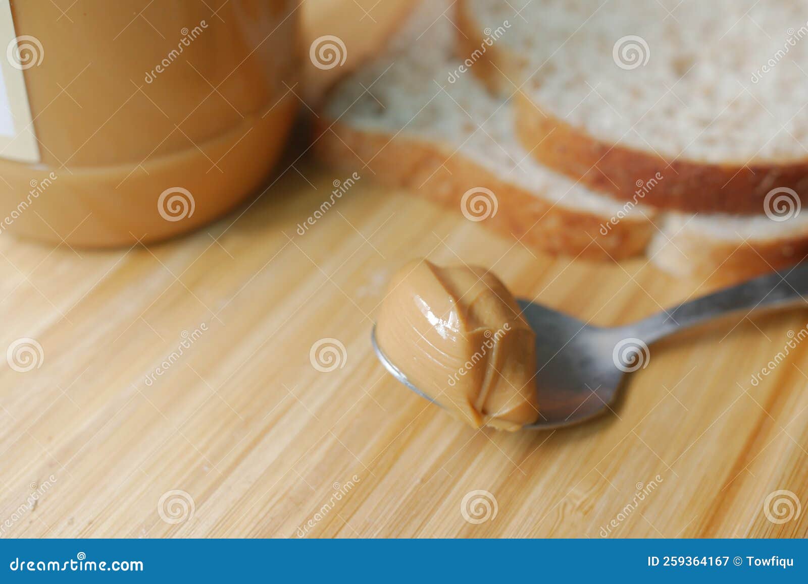 Peanut Butter Spread on a Spoon on Table Stock Image - Image of crunchy ...