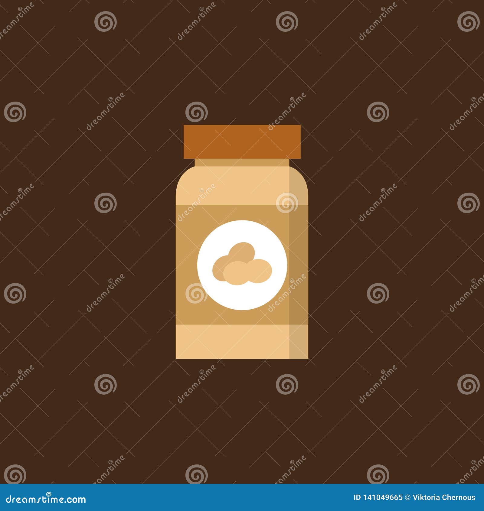Peanut butter vector icon stock vector. Illustration of object - 141049665
