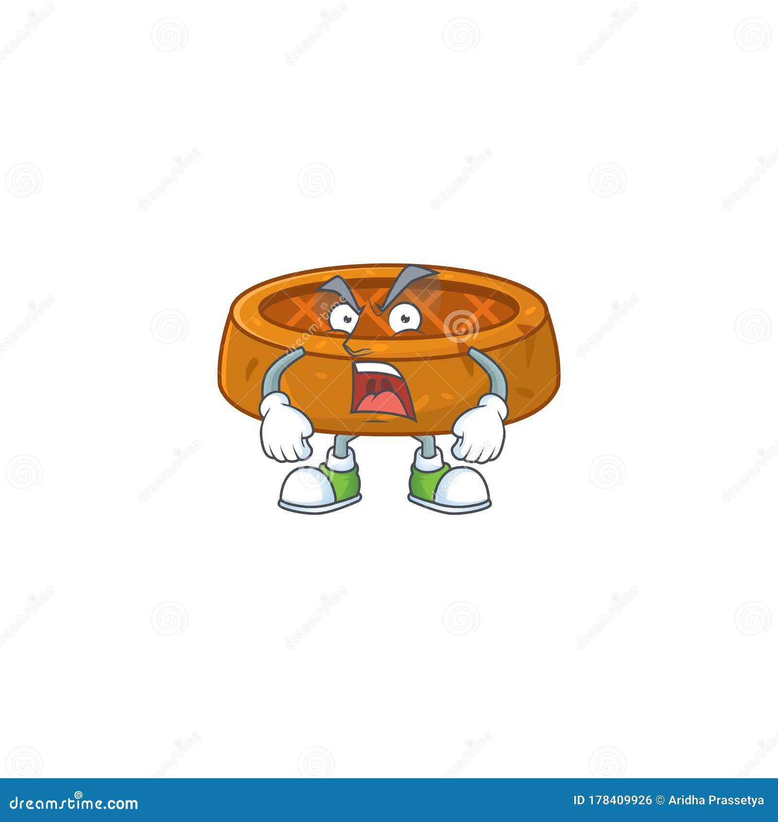 Peanut Cookies Cartoon Character Design with Mad Face Stock Vector ...